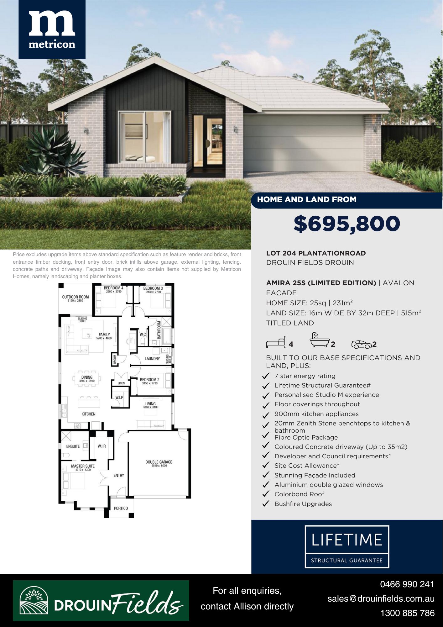 [House & Land] Lot 204: Amira 25s (Limited Edition) Avalon Facade by ...